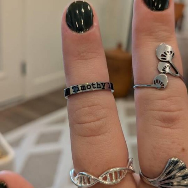 Custom Bible Verse Ring - Stainless Steel Stacking Band Ring ...