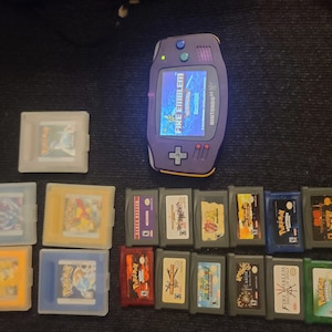 N64 FUNTASTIC THEMED Smoke Black Custom Gameboy Advance Mod W/ Backlit ...