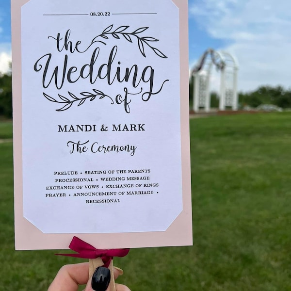 Printable Wedding Program Template, Rustic Wedding Fan Program ...