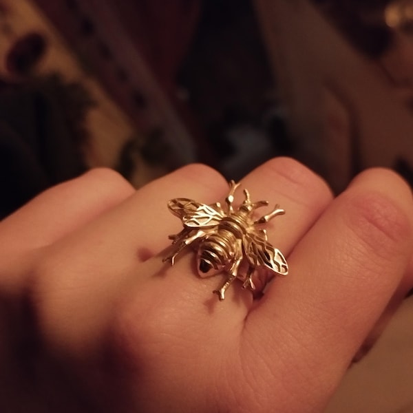 Handmade Bee Ring, Handmade Ring,dainty Bee Ring, 18k Gold Plated Ring, Stackable Rings,gifts ...