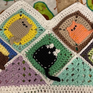 Many Cats Square ENGLISH Crochet Pattern PDF Granny - Etsy
