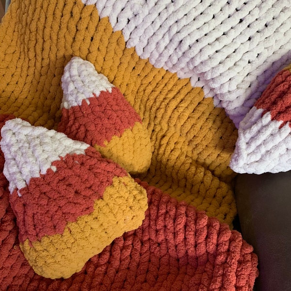 Sunflower Chunky Knit Blanket Pattern/ Hand Knitting/ Finger Knitting ...