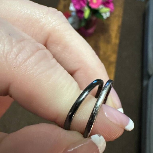 Great Rift Nebula Ring Set, His and Hers Wedding Band, Black Ring ...