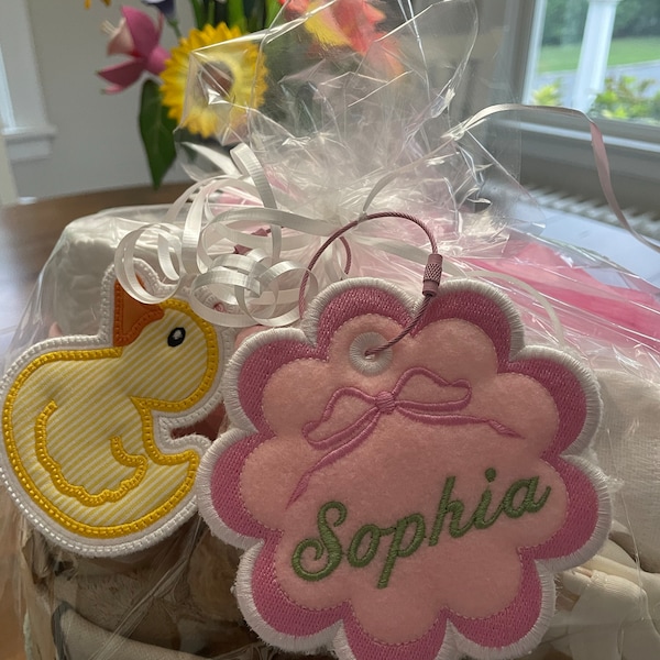 ITH Machine Embroidery Design Bag Tag Embroidery Design Scalloped Edge ...