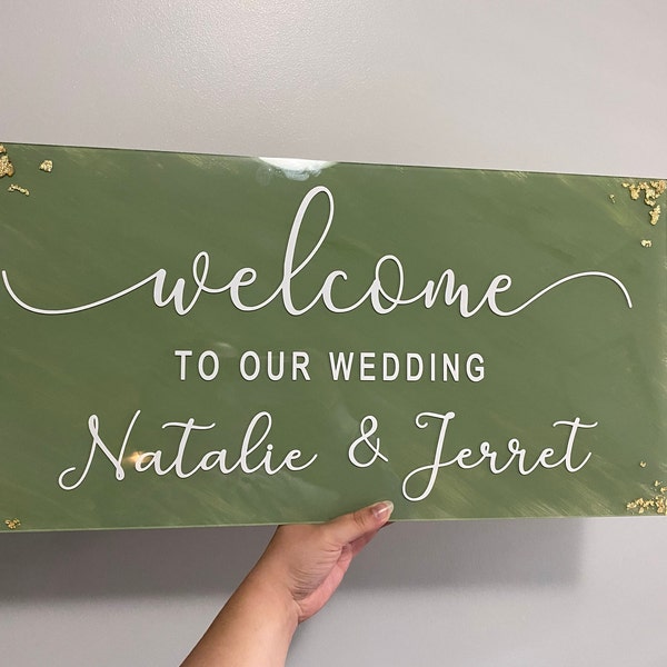 Welcome Wedding Sign Decal, Wedding Acrylic Sign Decal, Wedding Signs ...
