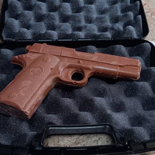 CHOCOLATE GUN - Full Size Hand-crafted Solid Milk Chocolate Handgun ...
