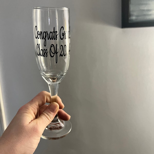 Champagne Glass Vinyl Decal | Custom Vinyl Decal for Champagne Glass ...