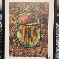 Cockeral Chicken Art Signed Collage Print, Violet Von Riot - Etsy Canada