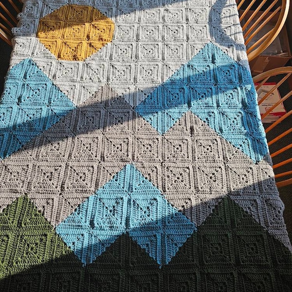 Crochet Blanket Pattern - Mountain Crochet Pattern - Etsy