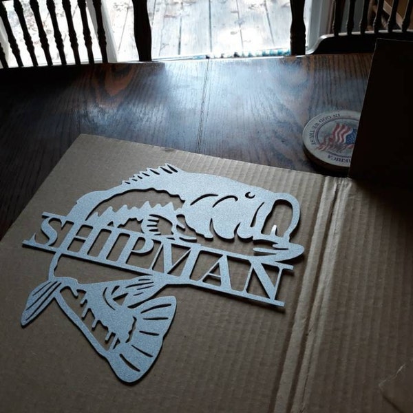 Custom Metal Name Sign, Fisherman Gift, Housewarming Gift, Fishing Shop ...