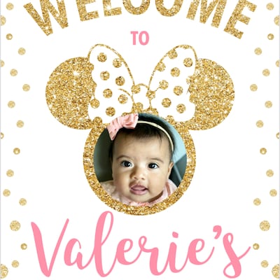 Minnie Mouse Welcome Sign, Birthday Party Minnie Mouse Welcome Sign ...