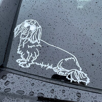 Long Haired Dachshund Decal FULL BODY, Dog, Vinyl Decal, Car Decal ...