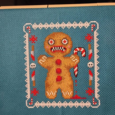 The Gingerdead Man Gingerbread Man Cross Stitch Pattern Modern, Macabre ...