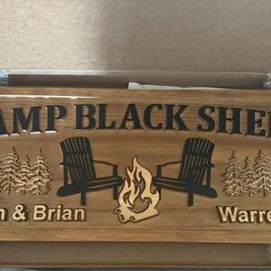 Custom Wood Campfire Sign Family Name Campsite Sign Last Name Sign ...