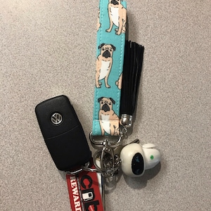 Pug Keychain Wristlet Pug Gifts Pug Accessories Pug Key - Etsy