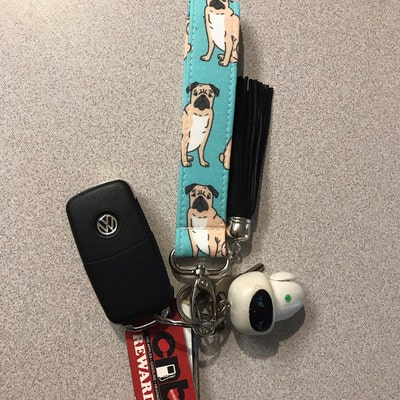 Pug Keychain Wristlet Pug Gifts Pug Accessories Pug Key - Etsy
