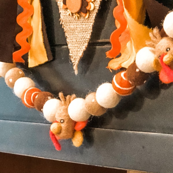 Felt Turkey -thanksgiving Decor -thanksgiving Turkey -turkey Garland ...