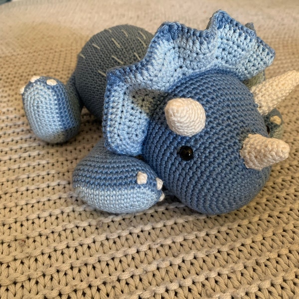 Amigurumi Crochet Pattern - Sumo the Triceratops Dinosaur (ENGLISH ONLY ...