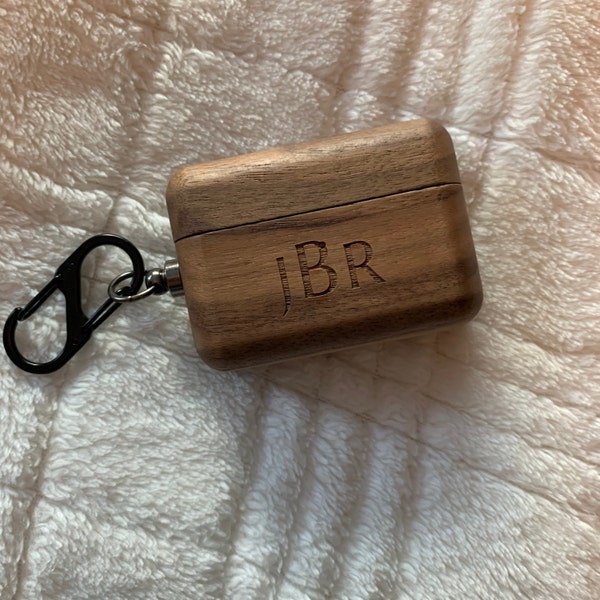 Custom Airpods Pro Case, Wood AirPod Case With Metal Hook Keychain ...