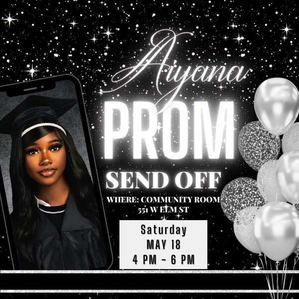 Prom Invitation, Prom Send off Flyer, Prom Invitation Flyer, Prom Flyer ...