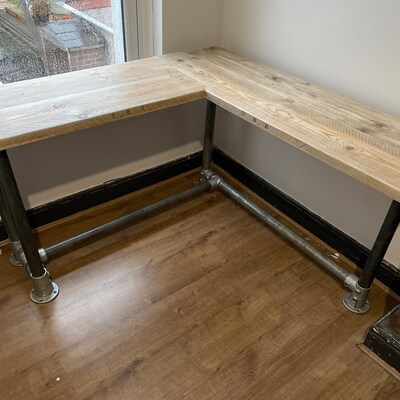 Corner Office Desk Two Board, Custom Made From Reclaimed Scaffold ...
