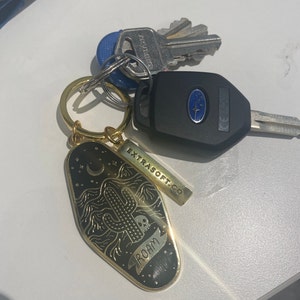 Gold Leaf Keychain Plant Charm Metal Keyring New Home | Etsy