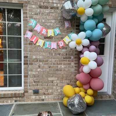 Hippie Birthday Banner Daisy Party Theme Two Groovy Psychedelic ...