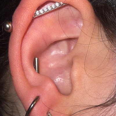 Titanium Conch Ring With One Side Swarovski Jewelled Cz Micro Barbell ...