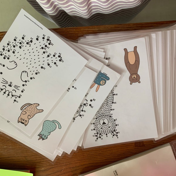 60 Dot to Dot Drawing Games Bundle for Kids Printable Puzzles Connect ...