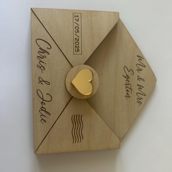 Personalised Wedding Money Envelope | Wedding Money Wallet | Wooden ...