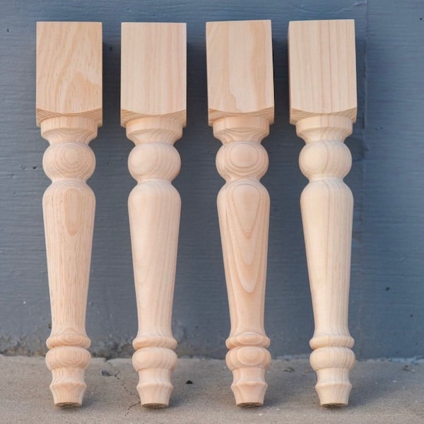 Cottage Farmhouse Bench and Coffee Table Legs - Set of 4 - 2.75" X 16 ...