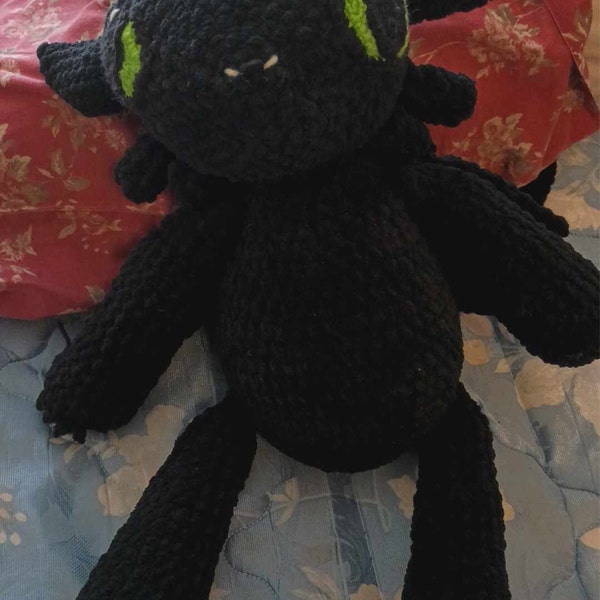 Crochet Black Dragon Pattern / Night Dragon Amigurumi Tutorial / Big ...