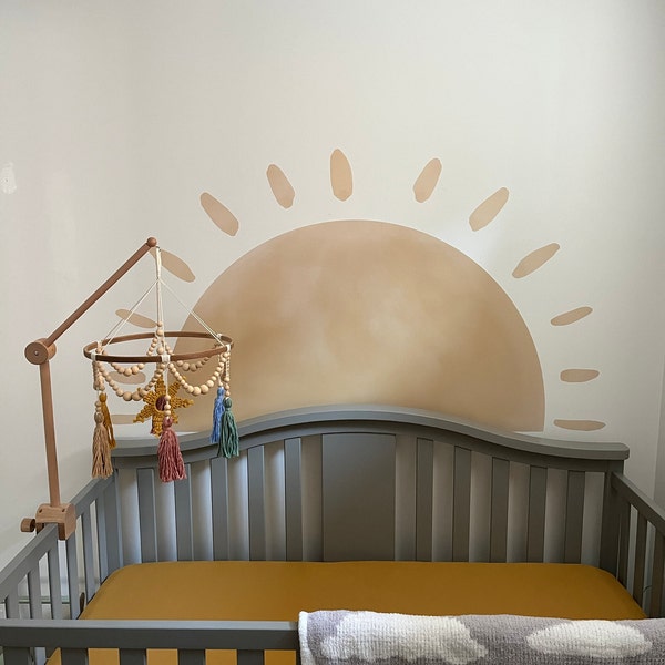 Large Sun Removable Wall Decal / Oversized Sun Decal / Watercolor Sun ...