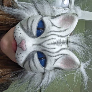 Two Blank Paper Mache Cat Masks, Therian Cat Fox Mask DIY Pack of 2 ...