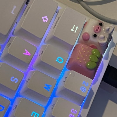 Strawberry Cow Keycap Artisan Keycap Cute Keycap - Etsy