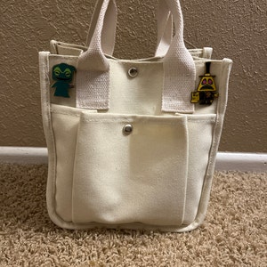 Multi Pocket 3D Canvas Crossbody Tote Bagmessenger Bagcanvas - Etsy