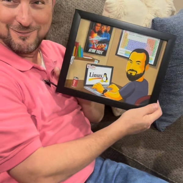 Computer Geek Gift - Custom Portrait as Cartoon Character / Computer ...