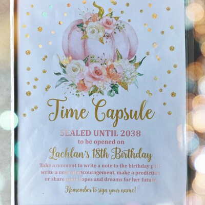 Pumpkin Time Capsule Sign 8x10in Sign 5x7in Letter Included - Etsy