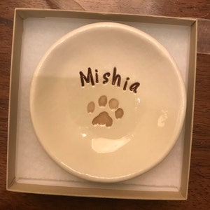 Pet Memorial Pet Remembrance Dish Paw Print Personalized Pet Dish Loss ...