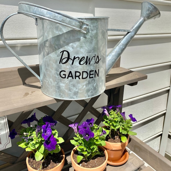 Personalized Galvanized Watering Can – Custom Metal Garden Watering Can ...