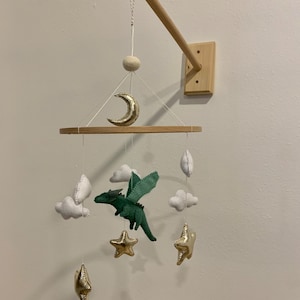 Red Dragon Mobile for Baby Nursery Fantasy Nursery Felt Dragon - Etsy