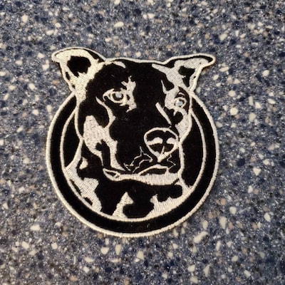 PITBULL PATCH, MOTORCYCLE Patch, Embroidered Vest Patch, Black and ...