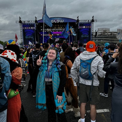 Brunette With Honey Blonde Highlights Rave Festival Bohemian Bubble ...