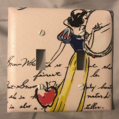 Disney Princess Light Switch Cover Outlet Cover Belle Cinderella Snow ...