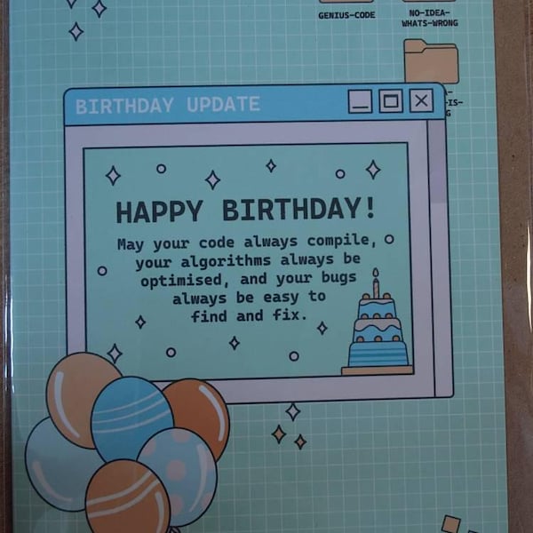 Coder Happy Birthday Card | Programmer | Developer | Funny Coding ...