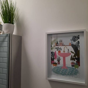 Botanical Sink Bathroom Tile House Plants Art Print Unframed A6 A5 A4 ...