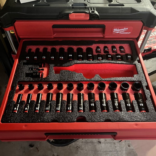 FOAM INSERT to Store M12 Ratchet and Shockwave 43 Piece Socket Set in a ...