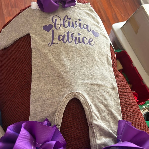 Baby Girl Outfit, Coming Home Outfit, Custom, Handmade Personalized Set, Babyshower Gift ...