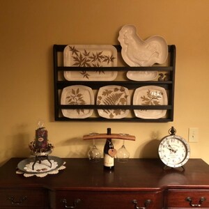 Plate Rack, Plate Shelf, Hanging Plate Shelf, Farmhouse Plate Rack ...