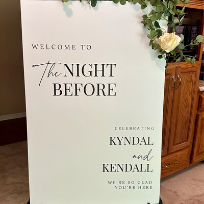 Welcome to the Night Before Sign Wedding Rehearsal Welcome Sign the ...